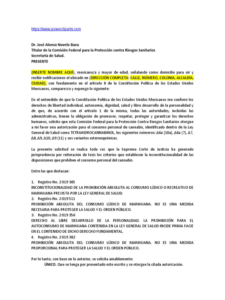 Formato Cofepris | PDF