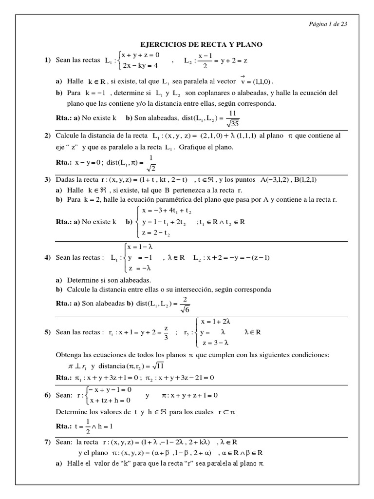 Ejercicios Complementarios 1er Parte - Aga PDF | PDF | Línea (geometría) | Geometria plana)