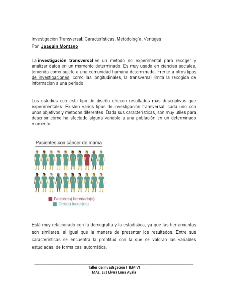 Investigación Transversal: Definición y Métodos | PDF | Estadísticas ...