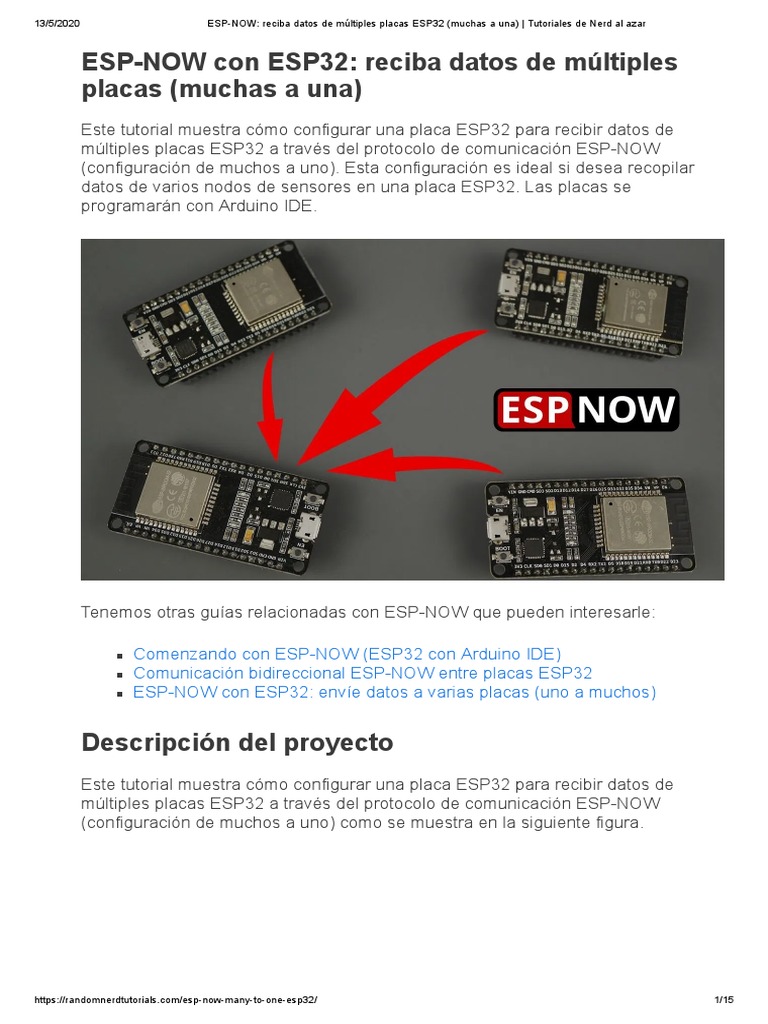 ESP-NOW - Reciba Datos de Múltiples Placas ESP32 (Muchas A Una ...