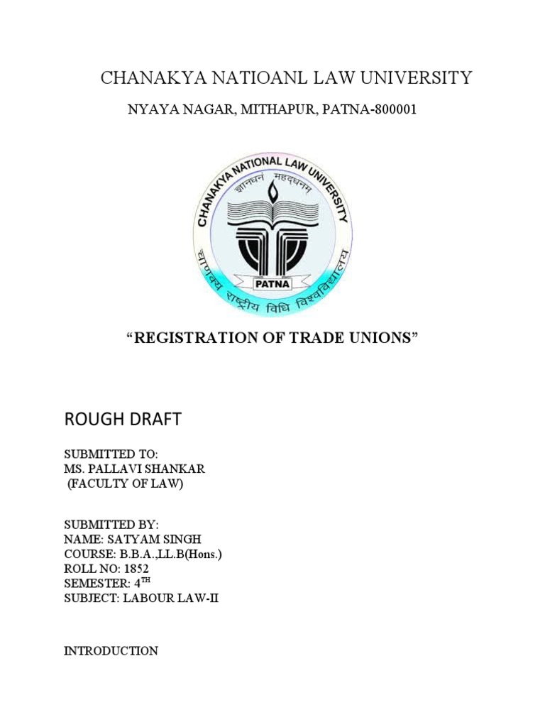 Chanakya Natioanl Law University: Rough Draft | PDF | Finance & Money ...