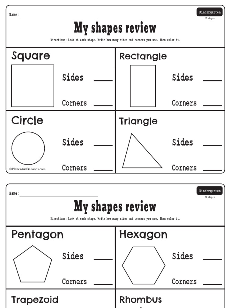 2d Shapes Review Kindergarten | PDF