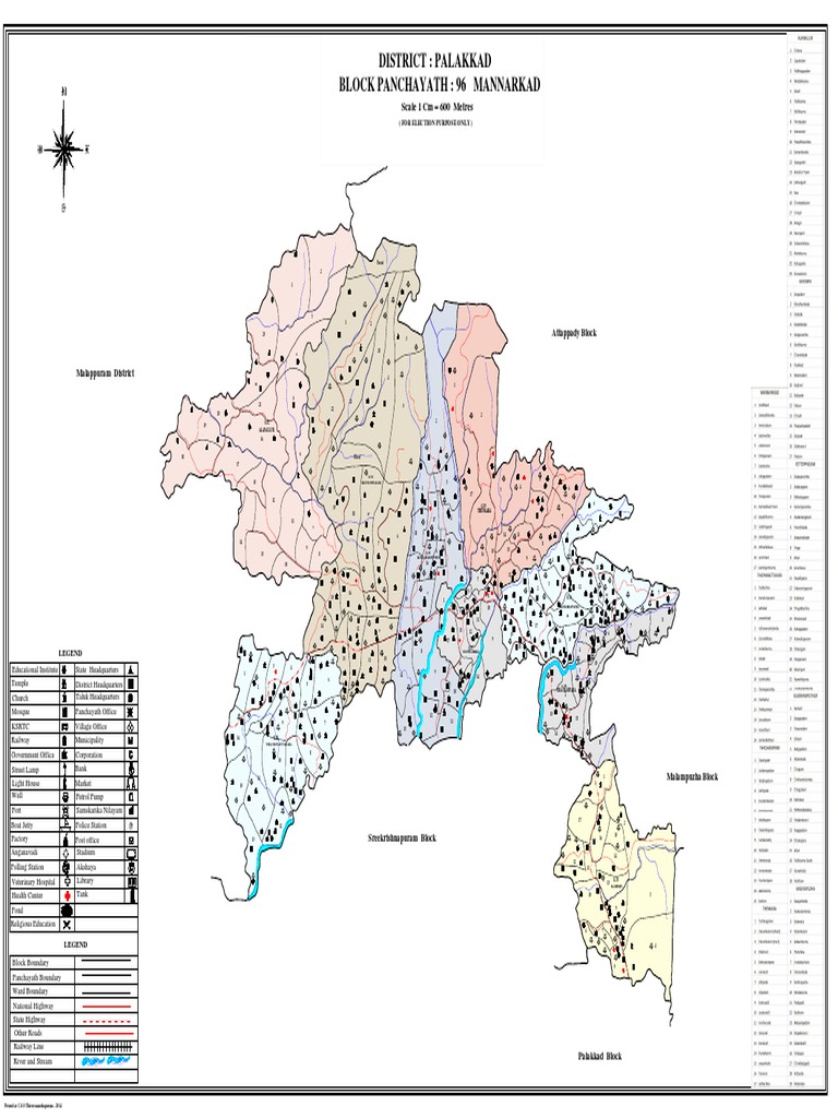 District: Palakkad Block Panchayath: 96 Mannarkad: Scale 1 CM 600 ...