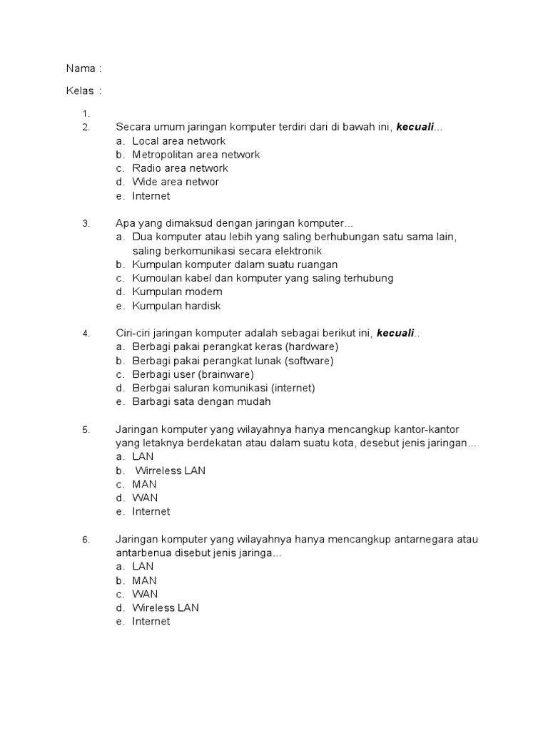 Soal Latihan UAS KJD | PDF
