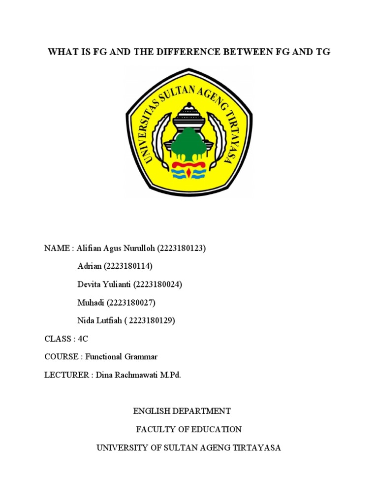What Is FG and The Difference Between FG and TG | PDF