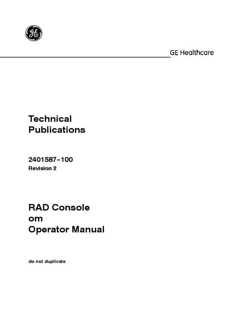RAD Console Operator Manual - UM - 2401587-100 - 2 | PDF | Radiation ...