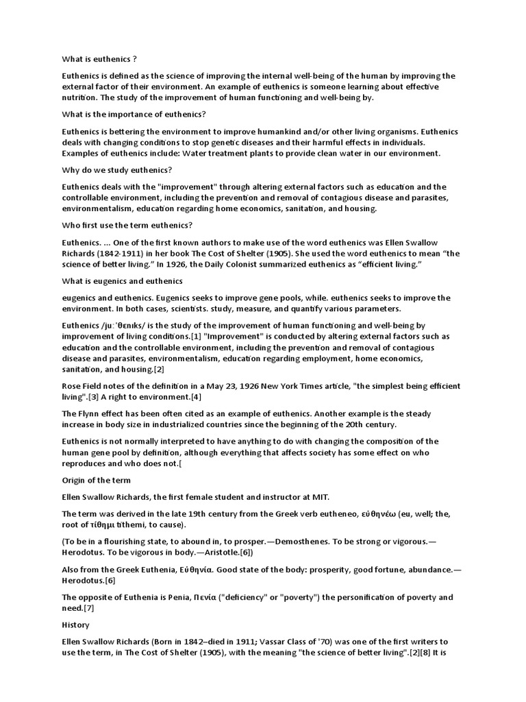 What Is Euthenics | PDF | Academia | Science