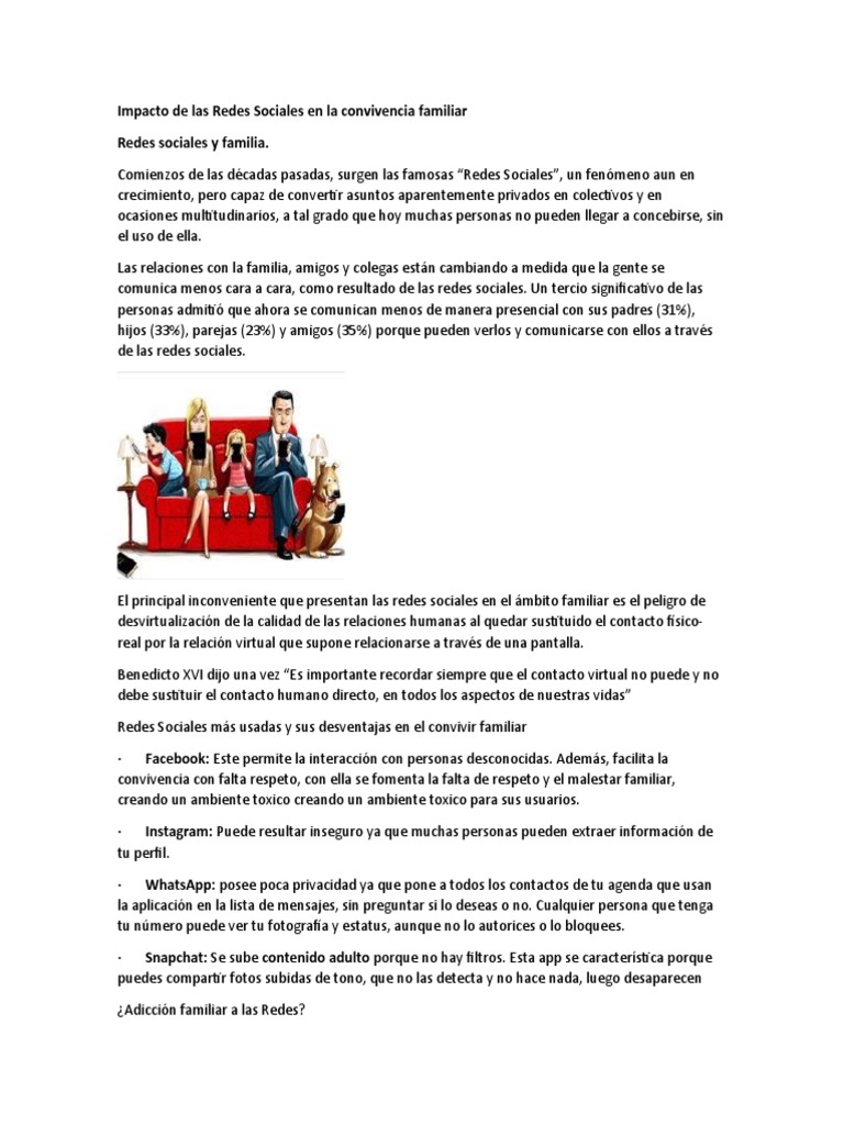 Impacto de Las Redes Sociales en La Convivencia Familiar | PDF ...