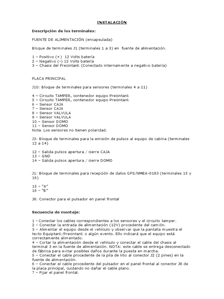 Instalación y Funcionamiento de Precintank | PDF | Asistente personal ...