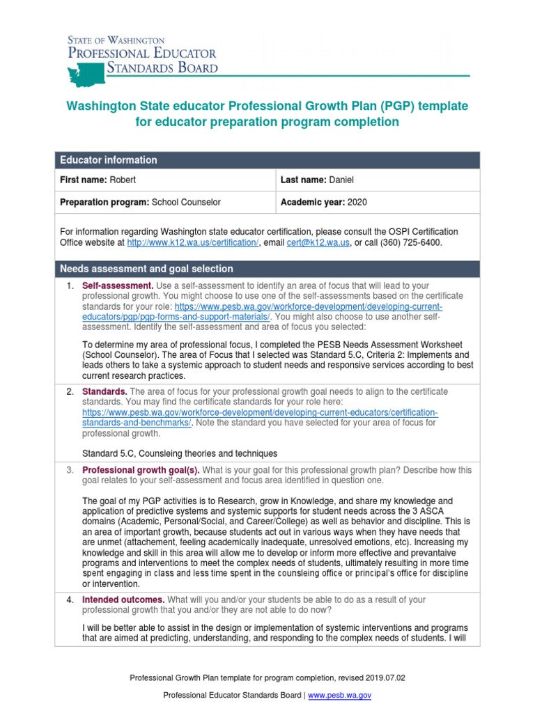 RD PGP 2020 | PDF | School Counselor | Educational Psychology