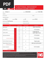 FMS Scoring Sheet | PDF