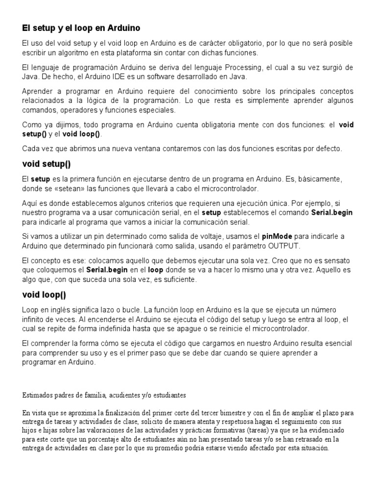 Funciones De Arduino Pdf Arduino Programa De Computadora