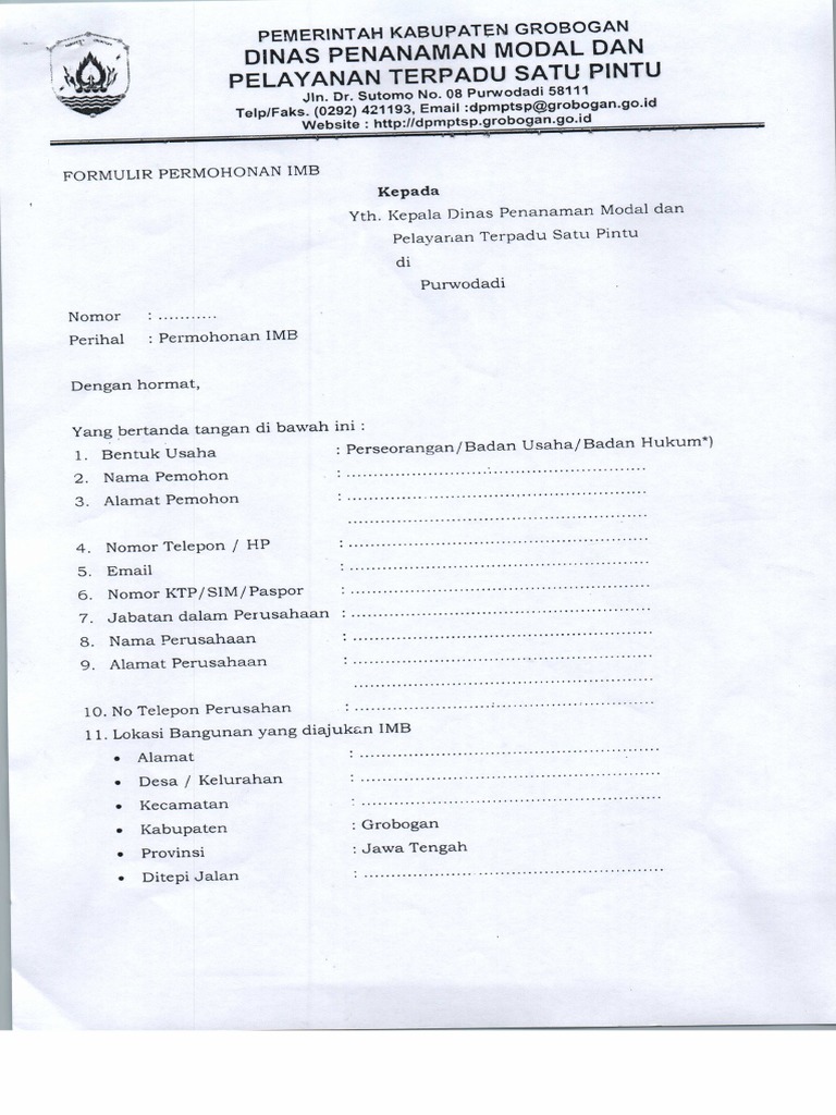Izin IMB Kab. Grobogan | PDF