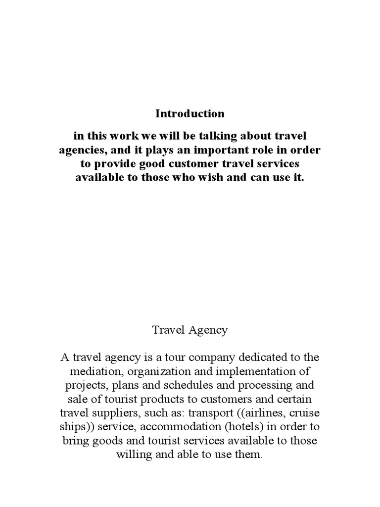 Travel Agency | PDF | Travel Agency | Tourism