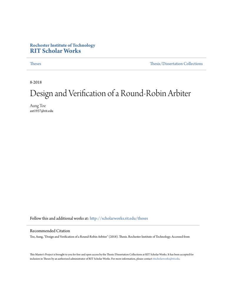 Design and Verification of A Round-Robin Arbiter | PDF | System On A ...