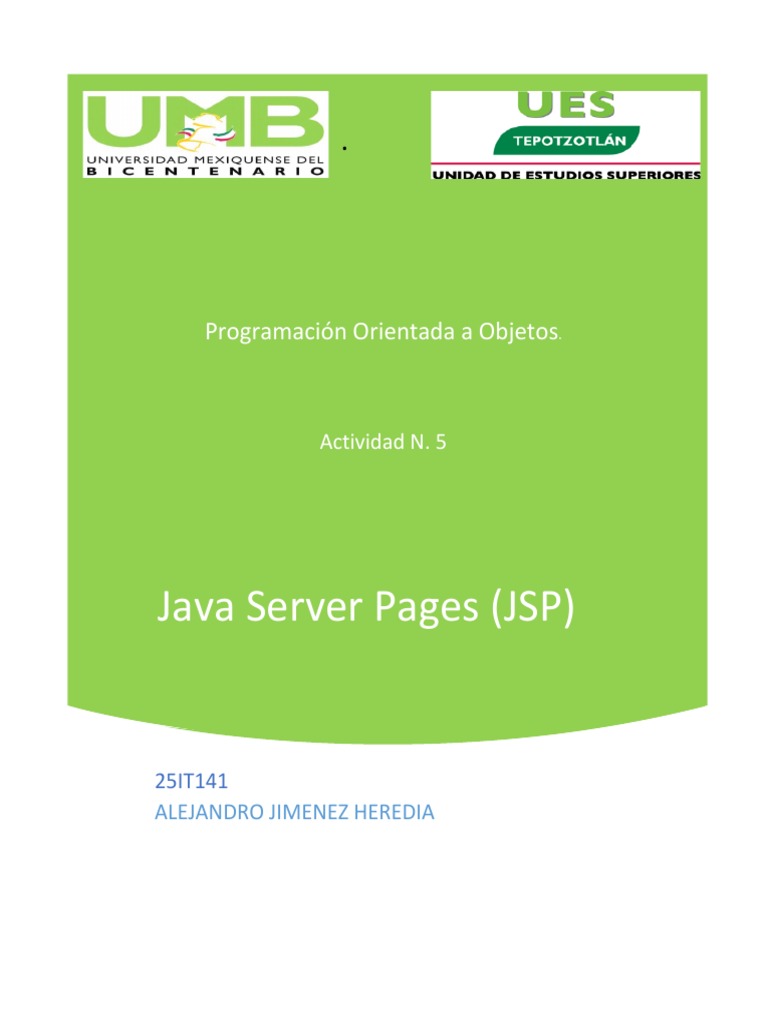 Java Server Pages (JSP) : Programación Orientada A Objetos | PDF ...