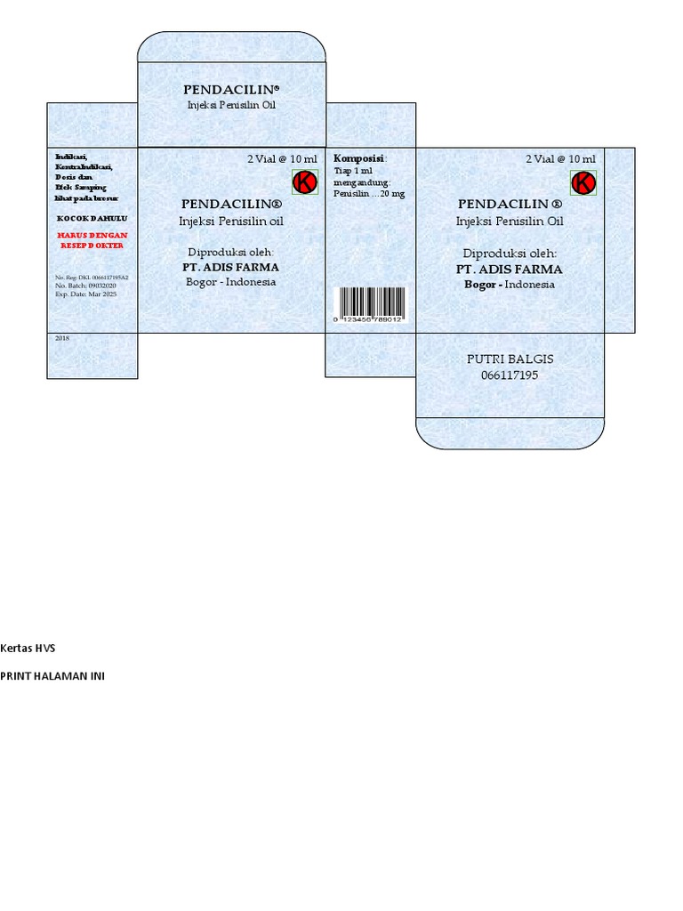 Penisilin Injeksi Oil: Informasi Penting tentang Indikasi, Dosis, dan ...