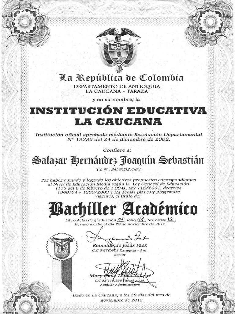 Diploma de Bachiller | PDF