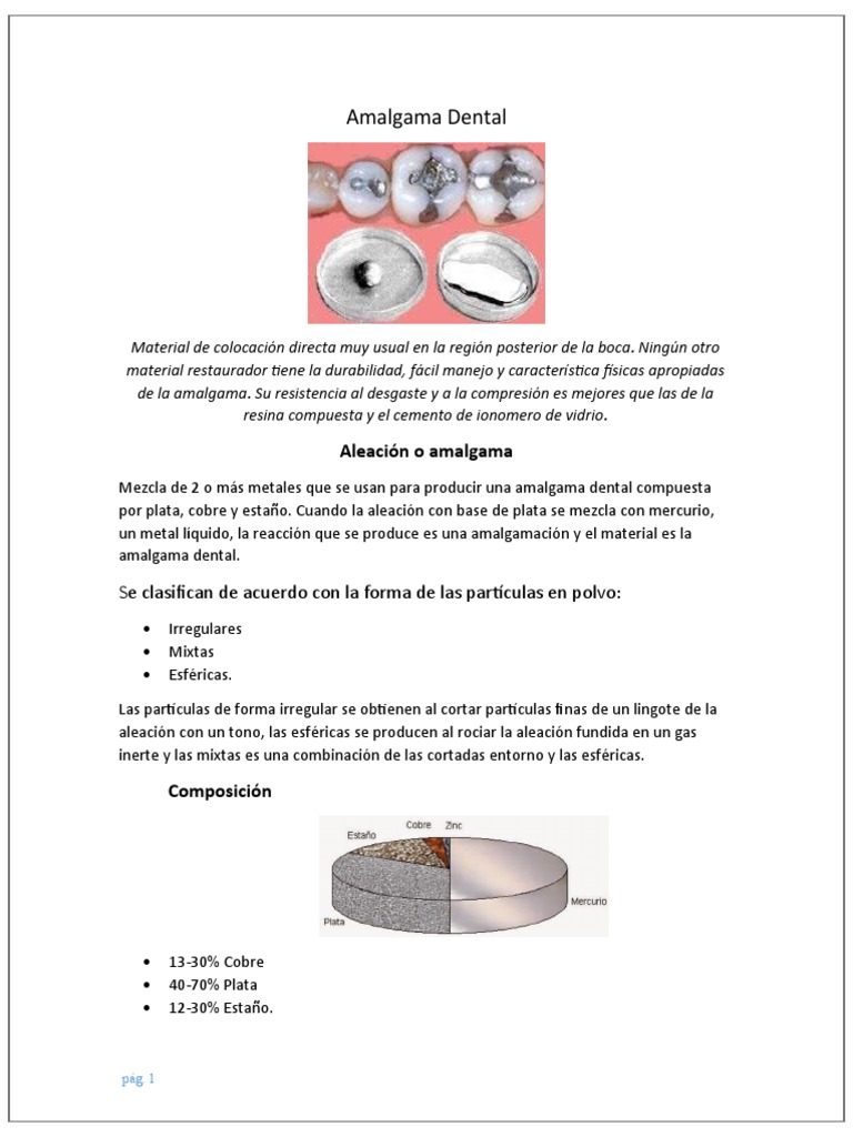 Amalgama Dental | PDF | Mercurio (Elemento) | Aleación