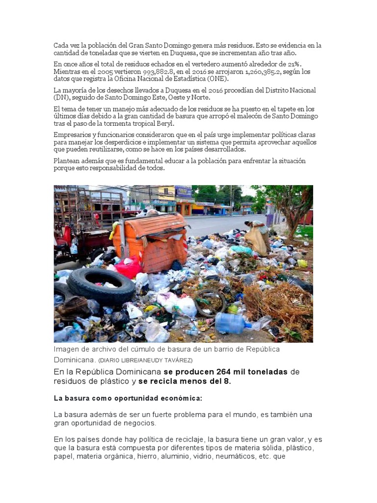 Indormacion de La Basura | PDF | Vertedero | Residuos