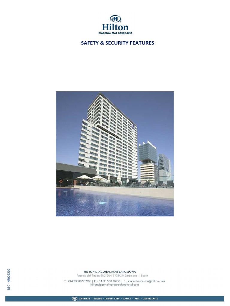 SAFETY & SECURITY FEATURES Hilton Barcelona | PDF | Safety | Hazard ...