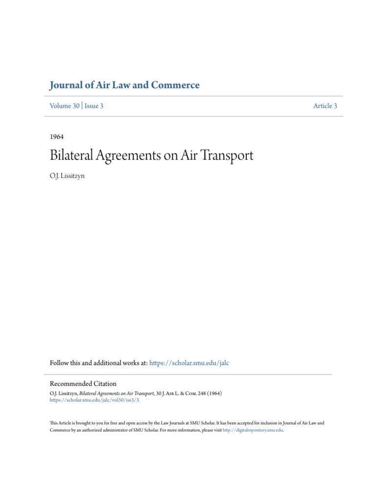 Bilateral Agreements On Air Transport PDF | PDF | Airlines ...