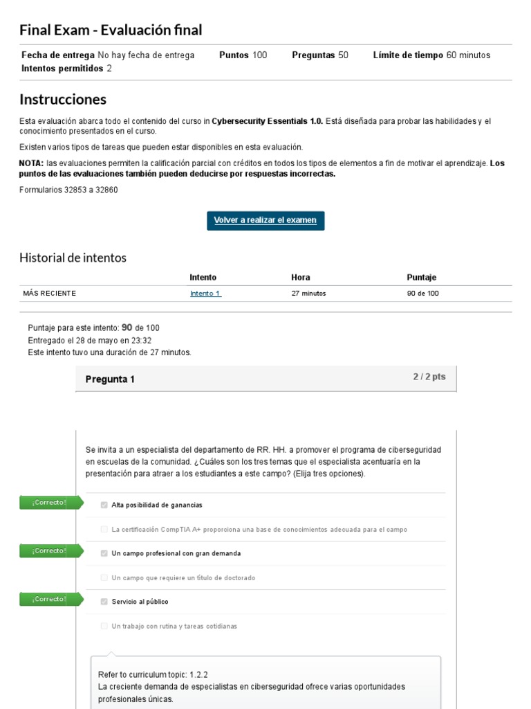 Final Exam - Evaluación Final - Cybersecurity Essentials v.2020 2.0 ...