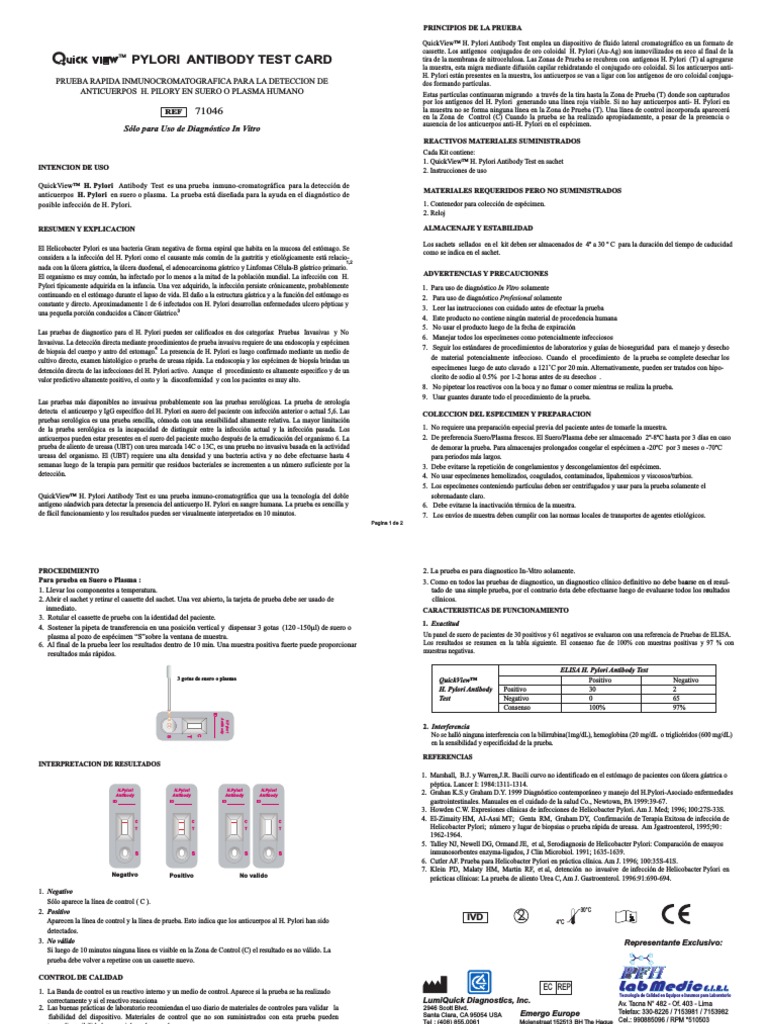 Inserto - Pylori | PDF | Especialidades Medicas | Medicina CLINICA