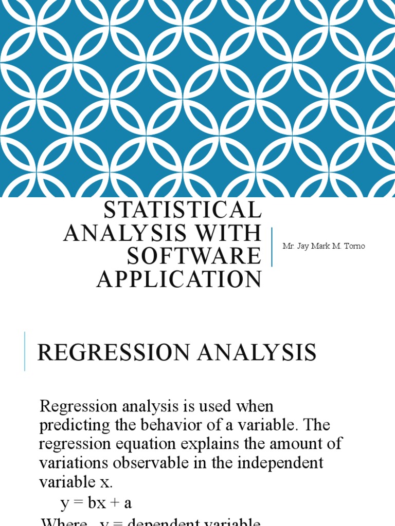 Statistical Analysis With Software Application: Mr. Jay Mark M. Torno | PDF