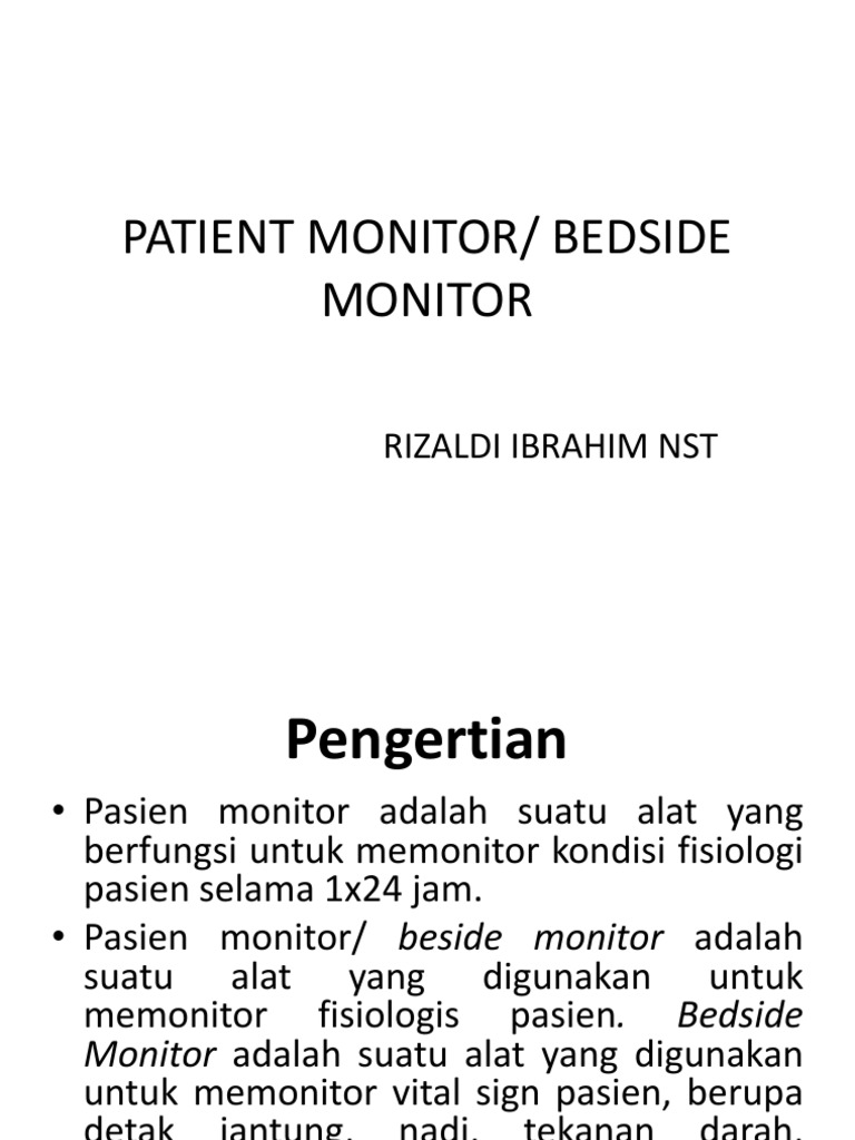 Pemantauan Pasien dengan Bedside Monitor | PDF | Teknologi & Rekayasa