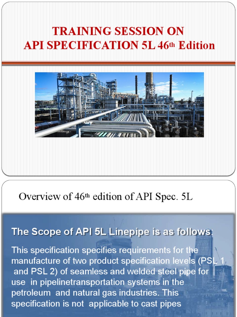 Training Session On Api Specification 5L 46 Edition | PDF ...