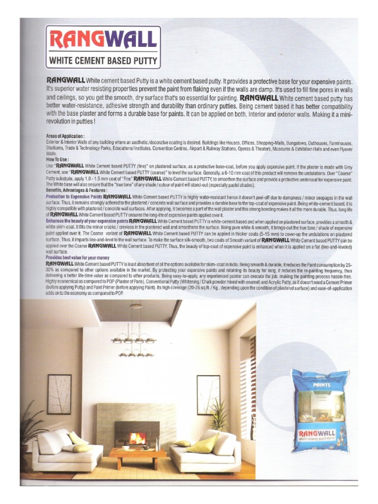 White Cement Based Putty | PDF