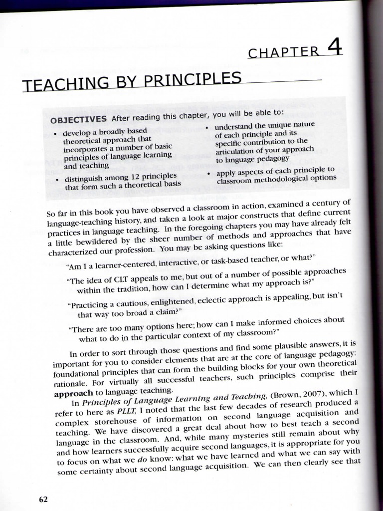 Teaching by Principles: OBJECTIVES After Reading This Chapter, You Will Be Able To | PDF ...