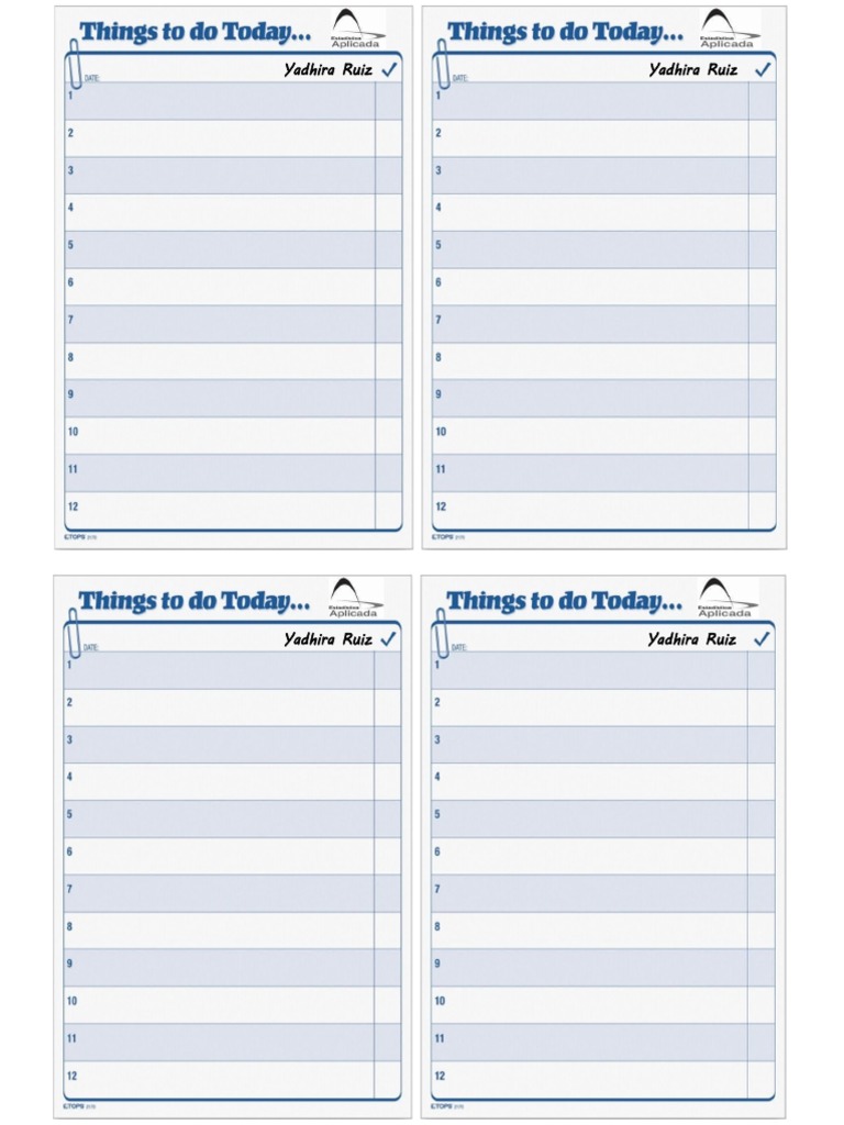 Things To Do Today | PDF