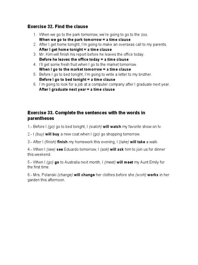 Future Time Clauses | PDF