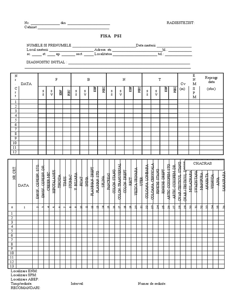 Fisa Radiestezie | PDF