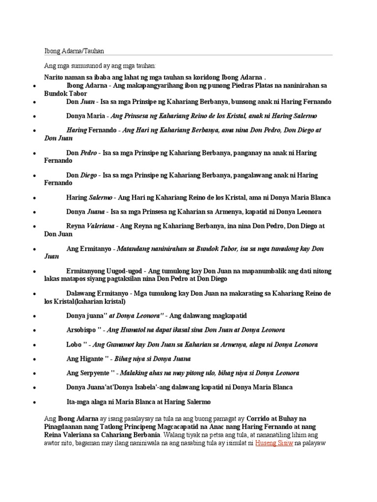 Donya Isabel Sa Ibong Adarna