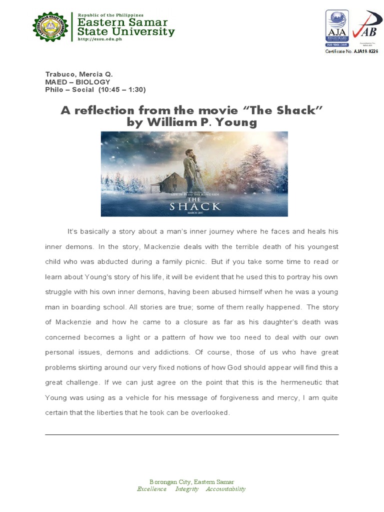 A Reflection From The Movie "The Shack" by William P. Young | PDF ...