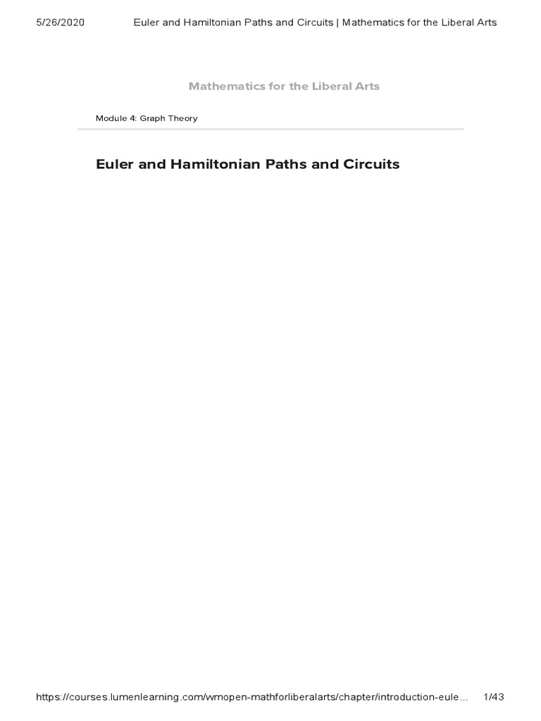 Euler And Hamiltonian Circuits Explained Pdf Vertex Graph Theory