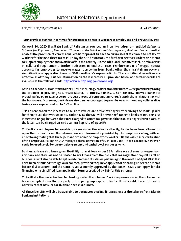 SCB Loan Scheme 2020 | PDF | Layoff | Employment