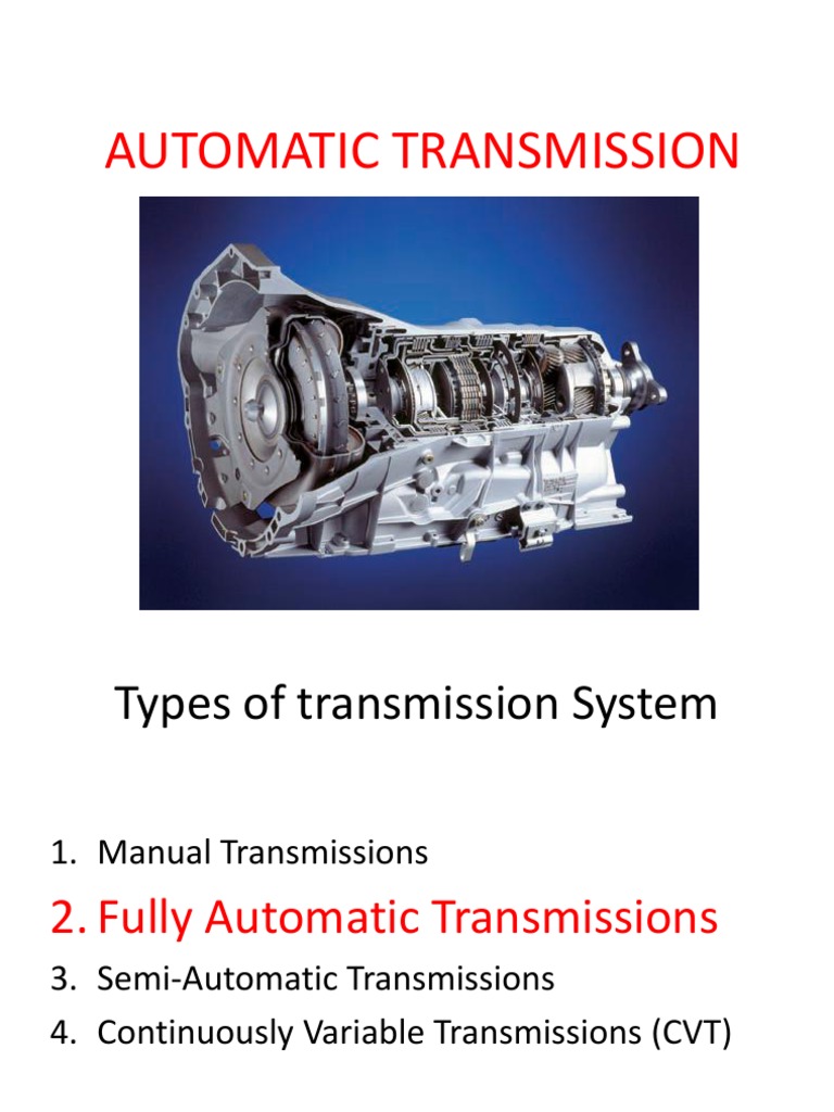 Types of Automatic Transmissions Explained | PDF | Automatic ...