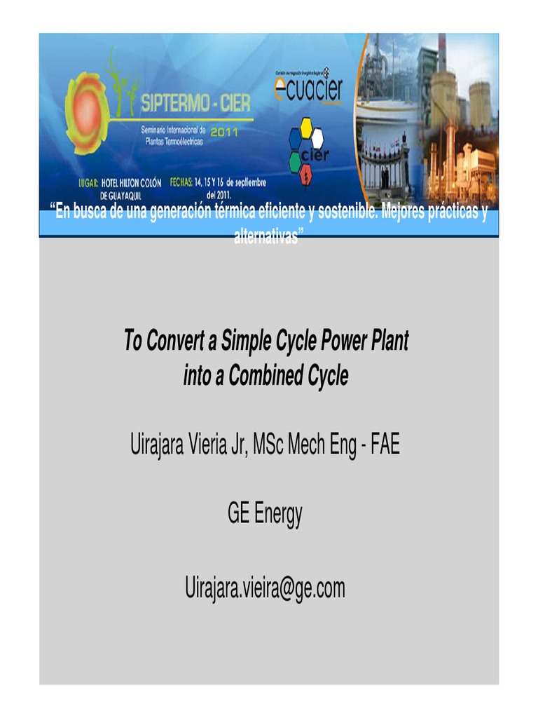 To Convert A Simple Cycle Power Plant in | PDF | Temperature | Nature