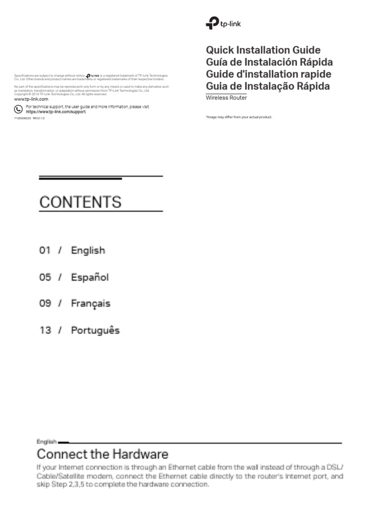 Quick Installation Guide Guía de Instalación Rápida Guide D'installation Rapide Guia de ...