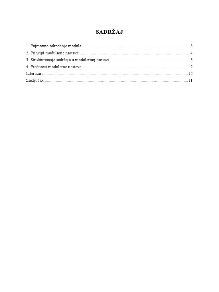 Modularna Nastava Seminarski | PDF