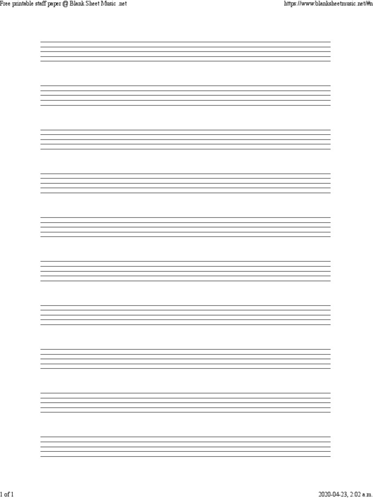Free Printable Staff Paper PDF | PDF