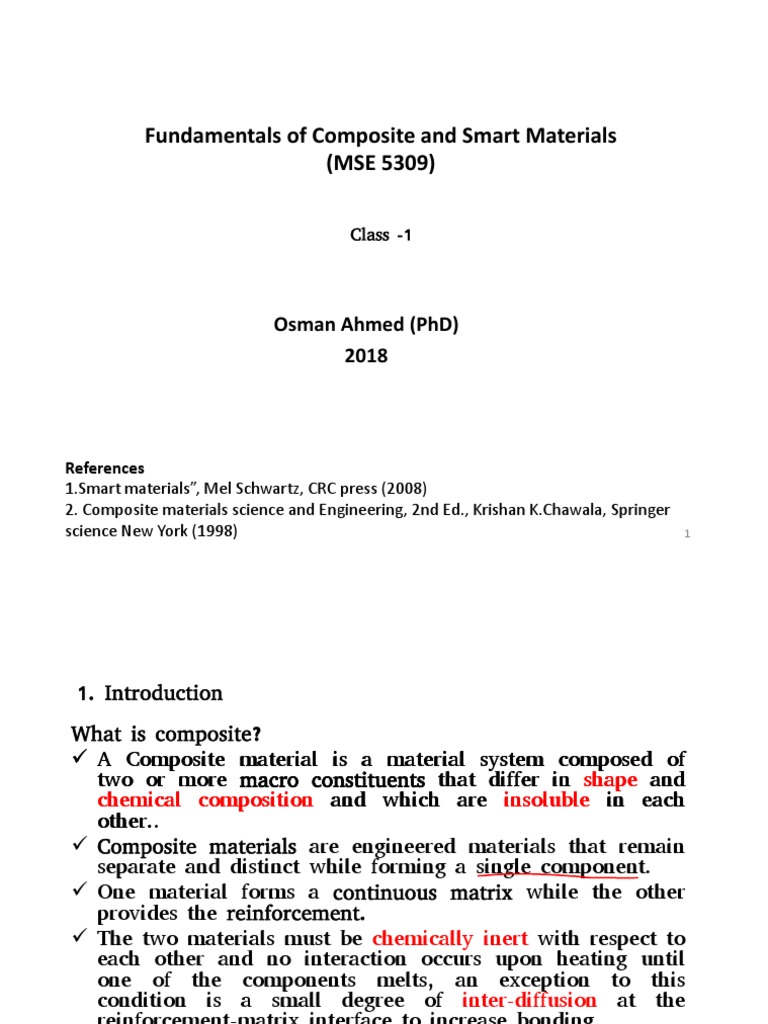 1-Fundamentals of Composite 1 | PDF | Composite Material | Fibers