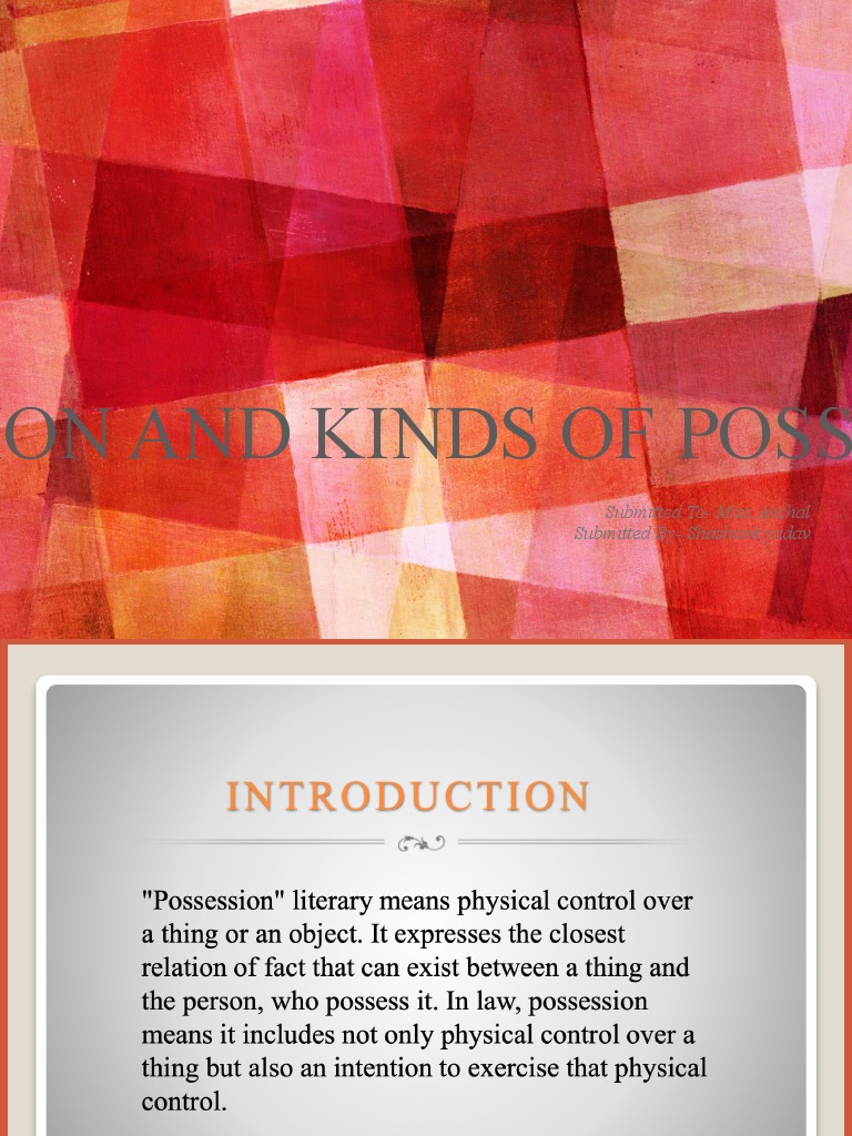 Possession and Kinds of Possession | PDF