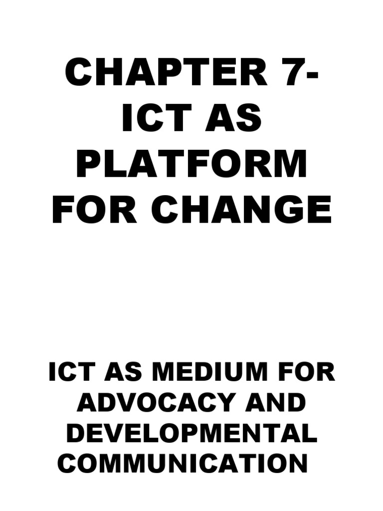 Chapter 7 - Ict As Platform For Change | PDF | Educational Technology ...