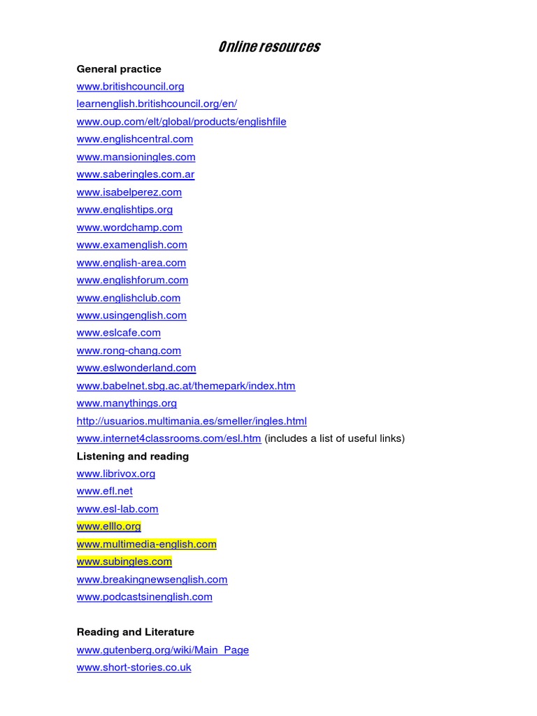 Online Resources: General Practice | PDF | Linguistics | Communication