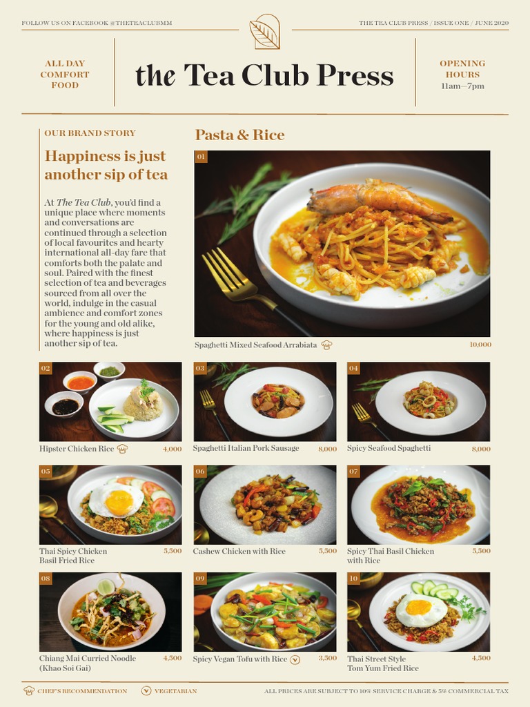 The Tea Club - Menu PDF | PDF | Thai Cuisine | Tea